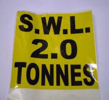 Swl Sticker 2ton SWL000020 | Labels & Signage Spare Parts | Straightset