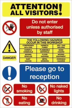 Visitor Warning Sign MOT000073 | Garage Equipment Spare Parts | Straightset
