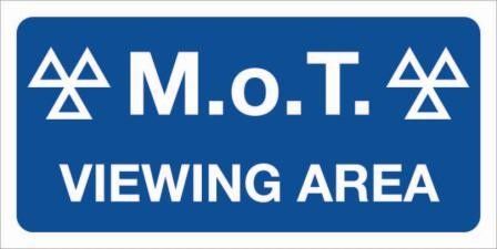 Mot Viewing Area Sign. 600 X 300 MOT000028 | Garage Equipment Spare ...