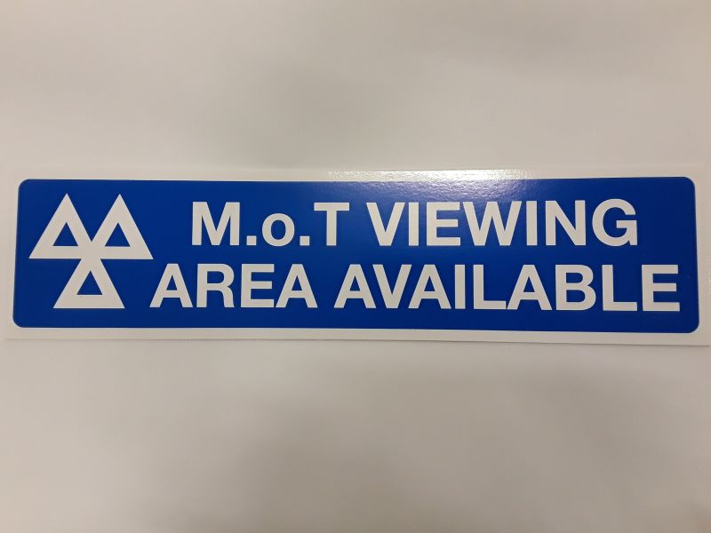 Mot View Area Available Sign. 600 X 150 MOT000057 | Garage Equipment ...