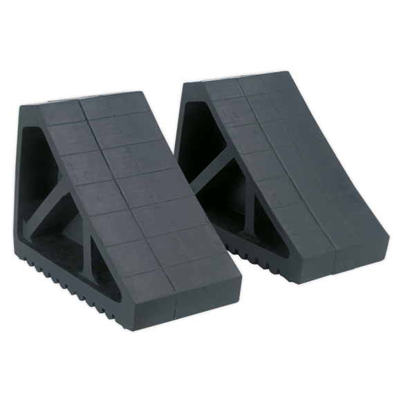 Sealey WV02 Rubber Wheel Chocks 3.3kg - Pair | Sealey Wheel Chocks