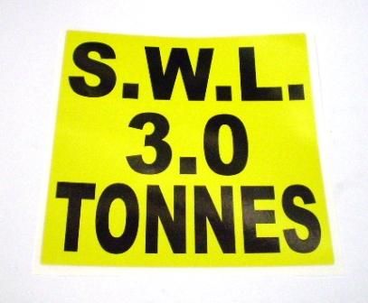 3ton S.w.l Sticker SWL000030 | Labels & Signage Spare Parts | Straightset
